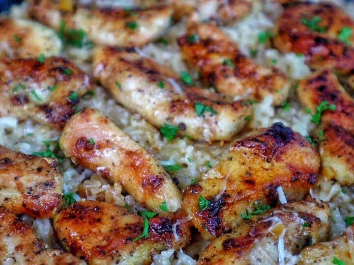 Chicken Scampi with Garlic Parmesan Rice - I JUST COOK A LOT